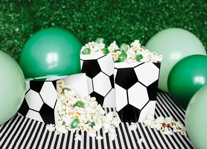 Boîtes à pop-corn Ball noir et blanc 12 cm – lot de 6 boîtes pour candy ...